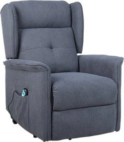 TV křeslo ušák RELIA s elektrickým polohováním — látka, šedá, nosnost 130 kg