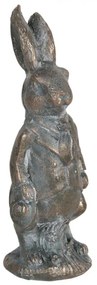Hnědá metalická dekorace králíka Métallique – 4x4x11 cm