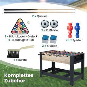 Costway 2 v 1 Multifunkční otočný herní stůl se stolním fotbalem a kulečníkem