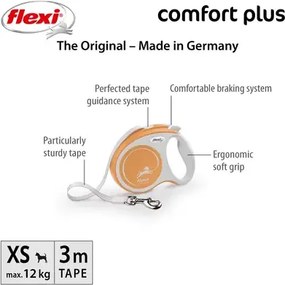 Flexi Comfort Plus XS světle žluté / Vodítko / pásek 3 m / samonavíjec