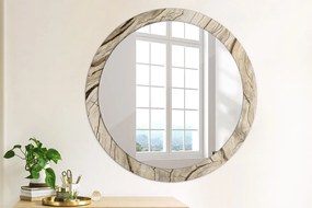 Kulaté zrcadlo tištěný rám Prasklé dřevo fi 90 cm