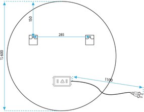 Tutumi Zrcadlo LED BLUETOOTH FFJ 60cm