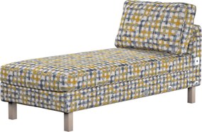 Potah na přídavný šezlong IKEA Karlstad, krátký barva modrá látka pletený vzor, vzorované