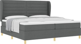 Postel s boxspringem s matrací Tmavě šedá 200 x 200 cm textil 3340712