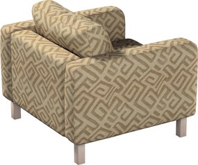 Potah na křeslo IKEA Karlstad, krátký barva béžová látka pletený vzor, vzorované