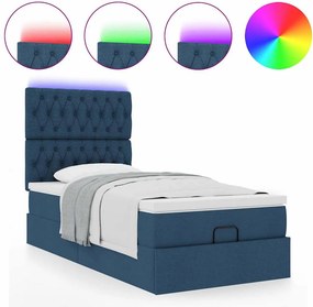 Osmanský rám postele s matrací modrá 90x190cm textil 3314057
