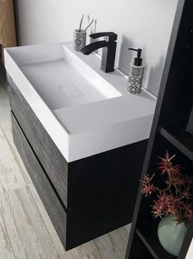 Sapho Sapho, GODIVA umyvadlo, litý mramor, 96x44cm, 2 otvory pro baterie, bílá, GU096-2