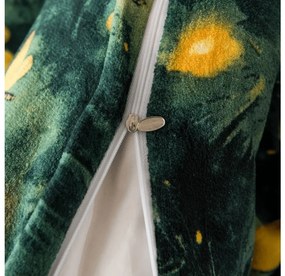 Mikroplyšové povlečení YELLOW BUTTERFLY tmavě zelené Rozměr povlečení: 70 x 90 cm | 140 x 220 cm