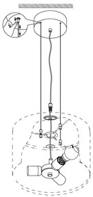 Eglo 31608 - Lustr na lanku MASERLO 3xE27/60W/230V