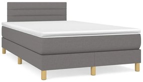 Box spring postel s matrací a LED tmavě šedá 120x190 cm textil 3270096