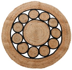 Koberec Jute, (fi) 90 cm, hnědá/černá