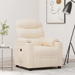 Elektrické polohovací křeslo krémové textil 3143500