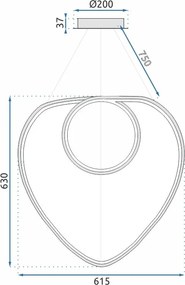 Toolight, Moderní LED stropní svítidlo + dálkové ovládání APP7798-cp, chrom, OSW-05503