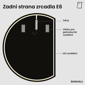 Kulaté zrcadlo do koupelny s LED osvětlením E6