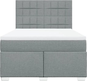 Box spring postel s matrací světle šedá 140 x 190 cm textil 3290483