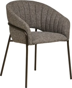 Šedé ocelové jídelní křeslo s područkami Costa – House Nordic
