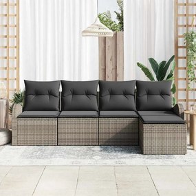 Set pohovek 5 ks Šedá polyratan 3354668