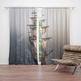 Sablio Závěs Plachetnice na klidném moři: 2ks 140x250cm