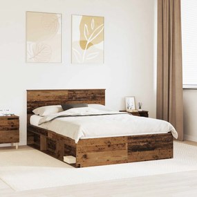 Rám postele Staré dřevo 135 x 190 cm Masivní borové dřevo 3410616