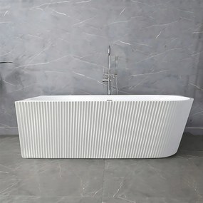 Rea Wenus, akrylová rohová vana 1700x800x575 mm, levá, bílá se zlatou matnou odtokovou zátkou, KPL-W7129