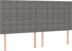 Box spring postel s matrací a LED tmavě šedá 200x200 cm textil 3135222