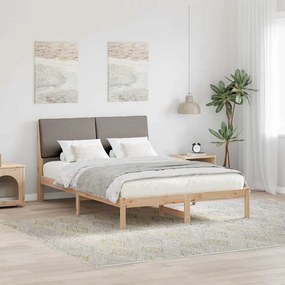 Rám postele Hnědá a taupe 150 x 200 cm Masivní borovicové dřevo 3394376