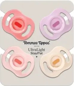 Tommee Tippee Silikonový Dudlík Ultra-light 0-6m, 4 ks, GIRL
