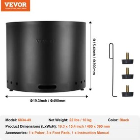 Bezdýmné venkovní ohniště Ø 490 mm z nerezové oceli