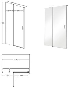 Besco Exo-C sprchové dveře, chrom Rozměr sprch.dveří: 100cm