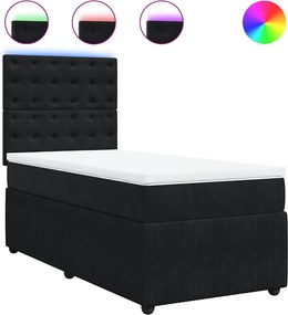 Box spring postel s matrací černá 90x200 cm samet 3294552