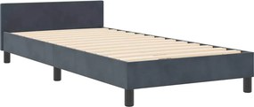 Postel s boxspringem s čelo Tmavě šedá 90 x 200 cm samet 3344916