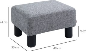 HOMCOM taburet na nohy obdélníkový otoman čalouněný taburet z lnu do 150 kg nosnosti do obývacího pokoje předsíně šedý | Aosom.de
