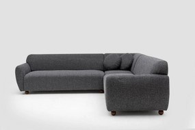 Designová rohová sedačka Jamiya 280 cm tmavě šedá - levá