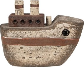 Dřevěná dekorace loď Nauticco - 15*6*12 cm