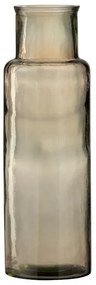 Hnědá úzká skleněná váza Cylinder M - 14,5*14,5*44,5 cm