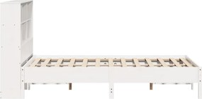 Postel s knihovnou bez matrace bílá 160x200 cm masivní borovice 3322865