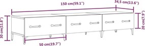 vidaXL TV skříňka 150 x 34,5 x 30 cm kompozitní dřevo [812646] Barva: Bílá