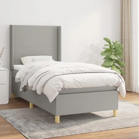 vidaXL Box spring postel s matrací 90x200 cm textil [3131805] Barva: světle šedá