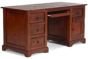 furniture-nabytek.cz - Masivní psací stůl Catello z borovice, lakovaný, hnědý – 160×70×78 cm