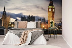 Samolepící fototapeta noční Big Ben v Londýně - 450x300 cm
