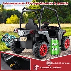 Costway Dětské elektrické autíčko s 2,4 G dálkovým ovládáním 24 V – černý