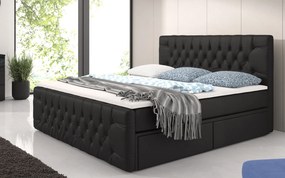 Boxspring postel SOGNARE s úložným prostorem, eko kůže Velikost postele: 120 × 200 cm, Barva EKO kůže: Černá EKO kůže, Výběr matrace: Oboustranná…
