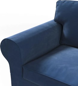 Potah na pohovku IKEA  Ektorp 2-místná, nerozkládací barva tmavě modrá látka lesklé, sametová