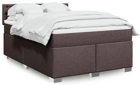 Box spring postel s matrací tmavě hnědá 160x200 cm textil 3288256