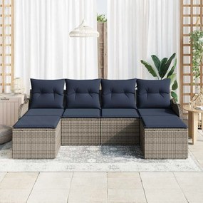 Set pohovek 6 ks Šedá Polyester 3345815