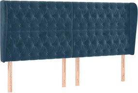 Čelo postele typu ušák tmavě modrá 183x23x118/128 cm samet 3118356
