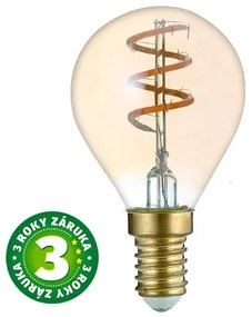 Prémiová designová retro LED žárovka E14 3W 180lm EXTRA TEPLÁ G45 filament ekv. 19W 3 roky