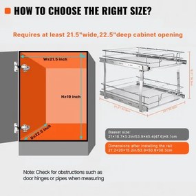 2-vrstvý 48,3 cm š × 50,8 cm D výsuvný organizér do skříňky