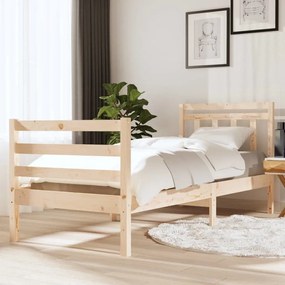 vidaXL Rám postele masivní dřevo 90 x 200 cm [3100640] Barva: Šedá