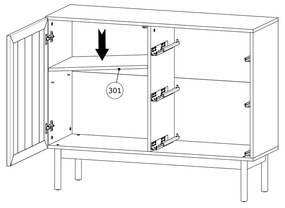 SAORI | komoda K1D3S | 106 cm | dub cremona